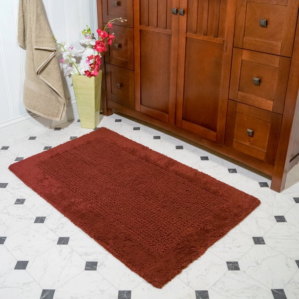 Chesapeake Naples 2pc Wine Bath Rug Set (21"x34" &24"X40") - Walmart.com