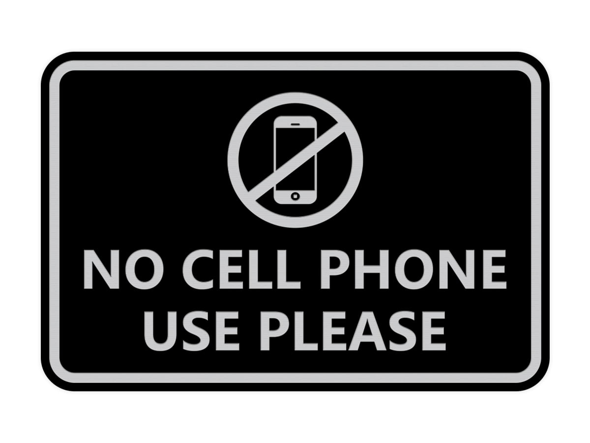 Classic Framed No Cell Phone Use Please (Black / Silver) - Small ...