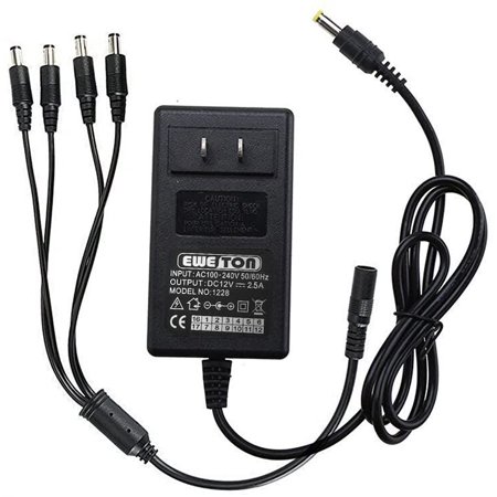 EWETON Security Camera Power Adapter 12V 2.5A 100V-240V AC To DC 2.1x5 ...