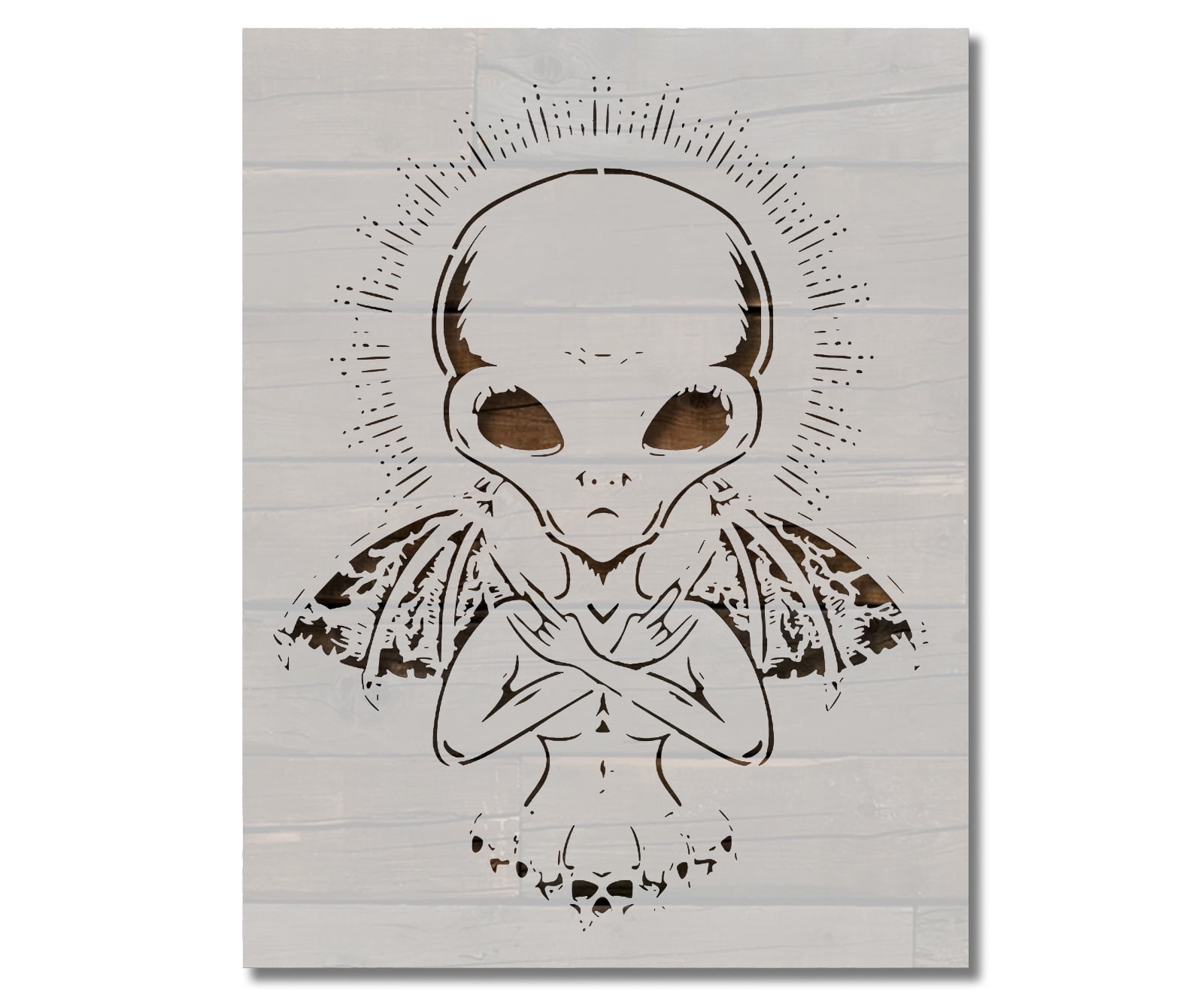 Angel Alien Stencil Template Reusable 8.5 x 11 Inches for Painting on ...