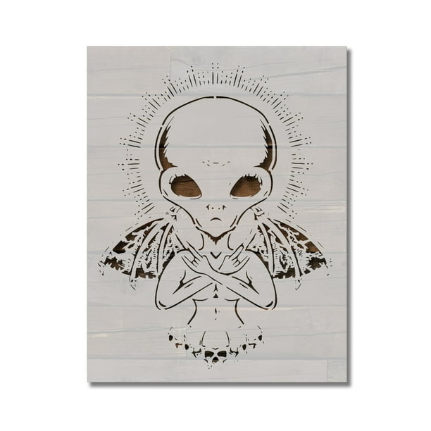 Angel Alien Stencil Template Reusable 8.5 x 11 Inches for Painting on ...