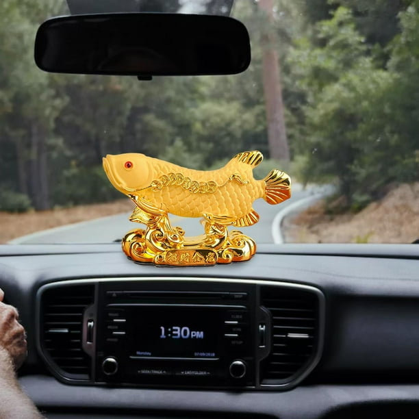Fengshui Fish Statues Treasure Sculptures Bookshelf Resin Goldfish ...