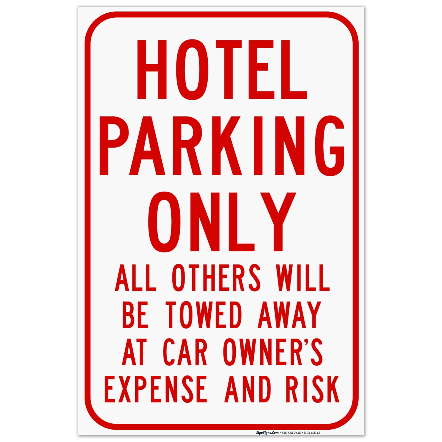Hotel Parking Only Sign, 24x36 Corrugated Plastic - Walmart.com