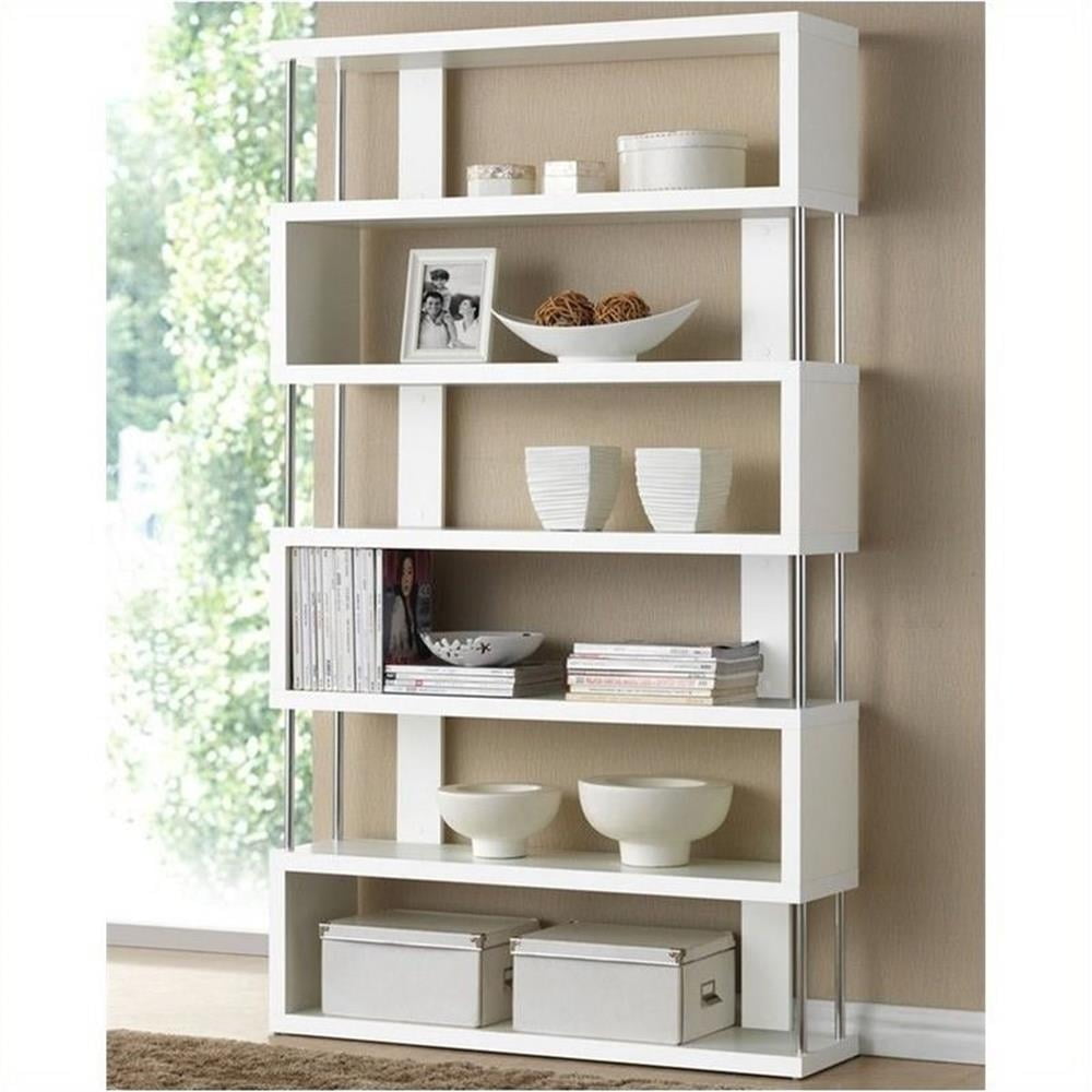 Click here for Bowery Hill 6 Shelf Modern Wood Bookcase In White prices