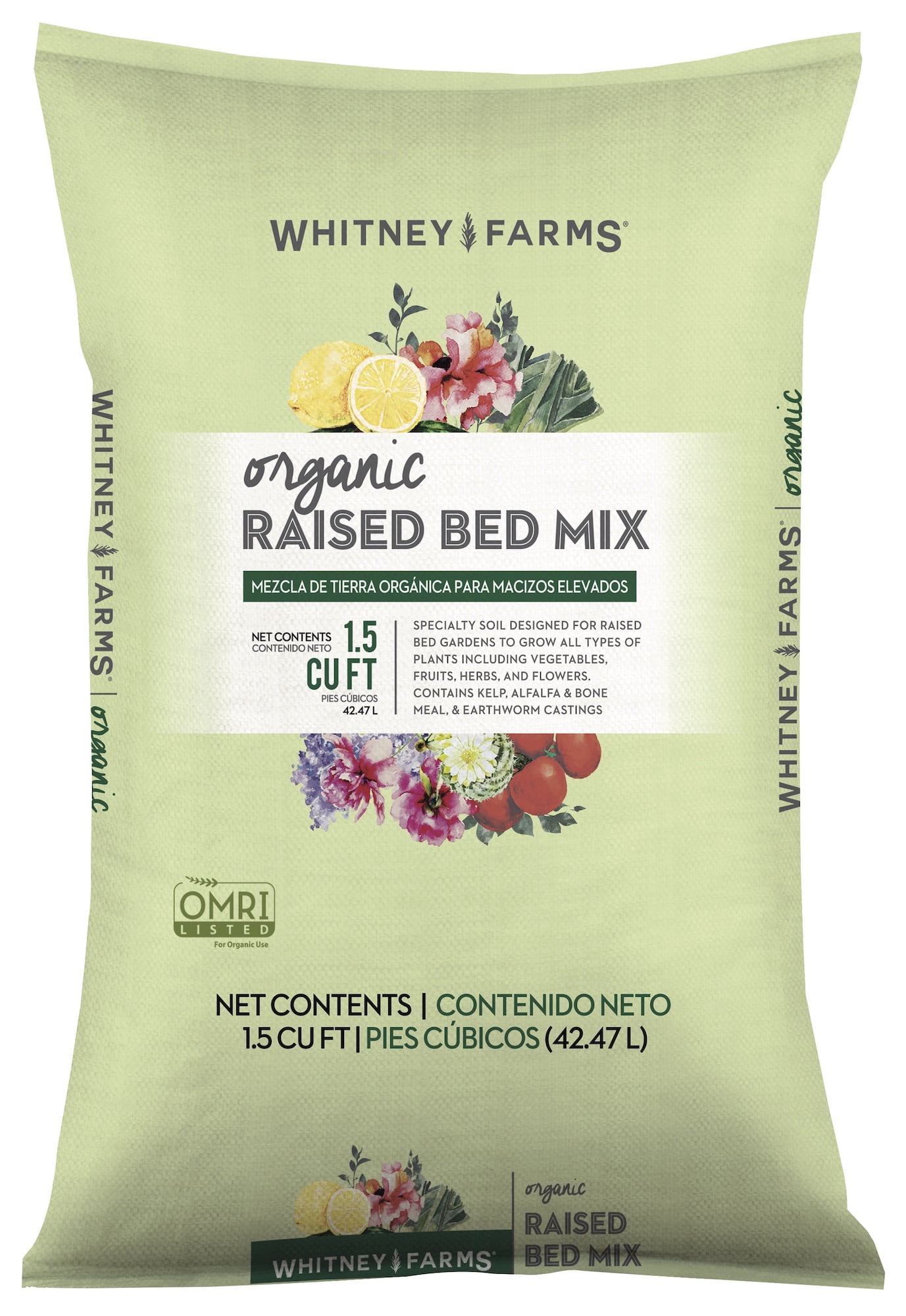 Whitney Farms Organic Raised Bed Mix with Fertilizer, 1.5 Cu. ft ...