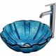 Vigo Mediterranean Seashell Glass Vessel Sink and Faucet Set, Chrome ...
