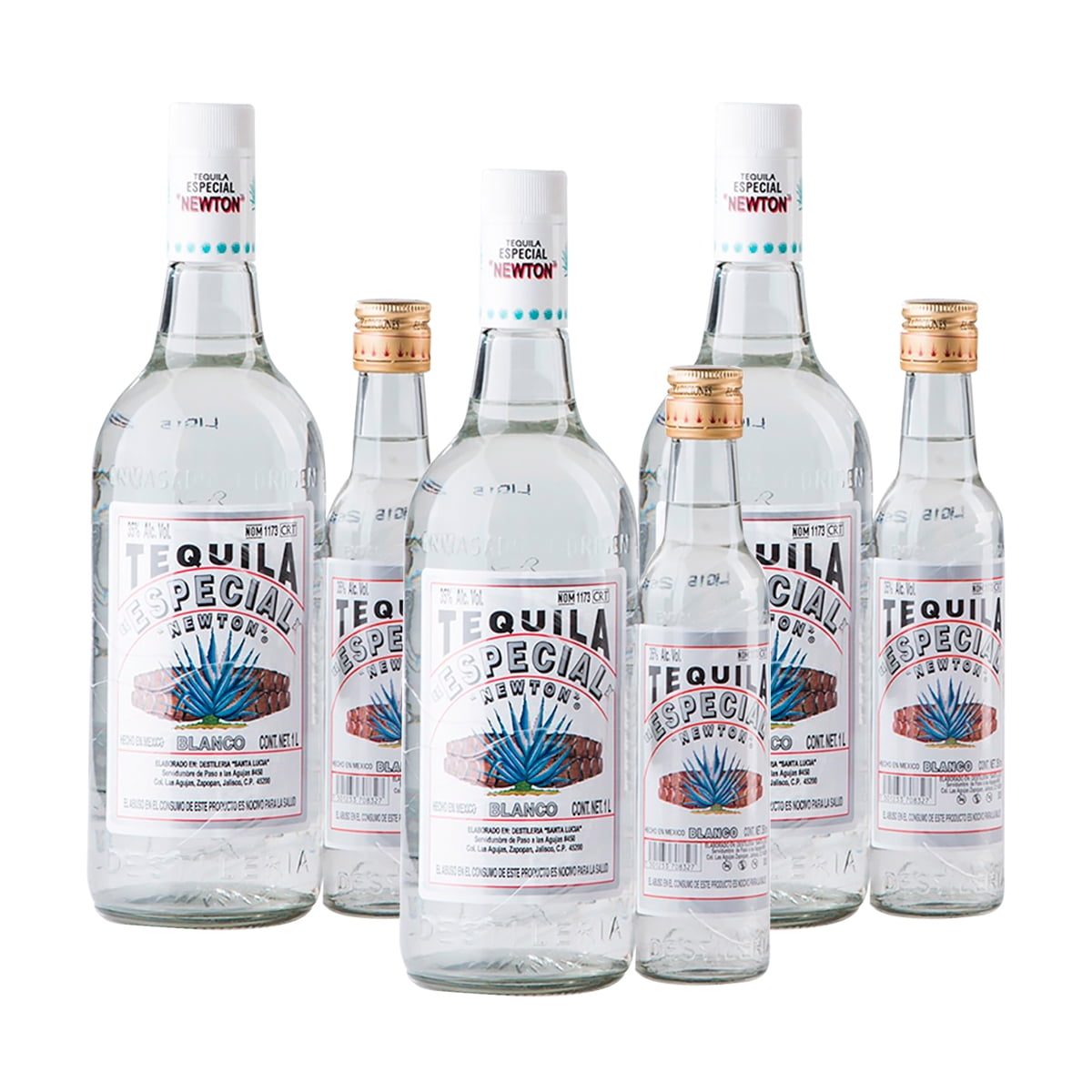 Tripack Tequila Especial Newton Blanco 1l Con Pacha 200ml Blanco ...