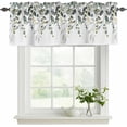 2 Pack Green Eucalyptus Valances for Window, Weeping Botanical Short ...