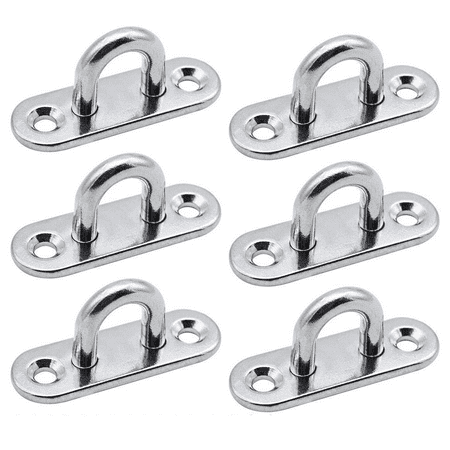 6 Pieces Eyelet Plates Stainless Steel Cover Plate 5mm Mast Plate Heavy ...