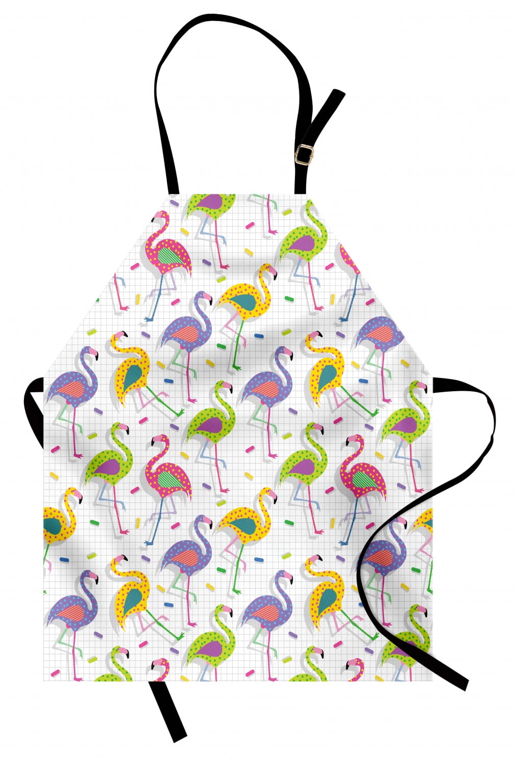 Flamingo Apron Colorful Retro Vintage Flamingo Patterns in Polka Dot ...