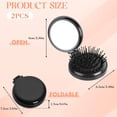 2pcs Mini Hair Brush with Mirror, Compact Air-Cushion Styling Foldable ...