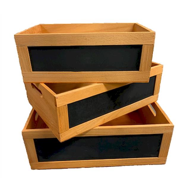 MDR Trading AP-CBX675T3 Wood with Chalkboard Panel Crates - Set of 3 ...