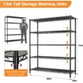 5-Tier Garage Storage Shelves, 2000LBS Weight Capacity, Size: 20"W, 72 ...