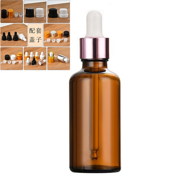 KUIZAP Essential Oil Glass Aromatherapy Liquid Brown Drop Empty Dropper Bottle Massage Pipette ...