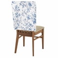 Blue White Spring Floral Chair Back Covers, Summer Botanical Birds ...
