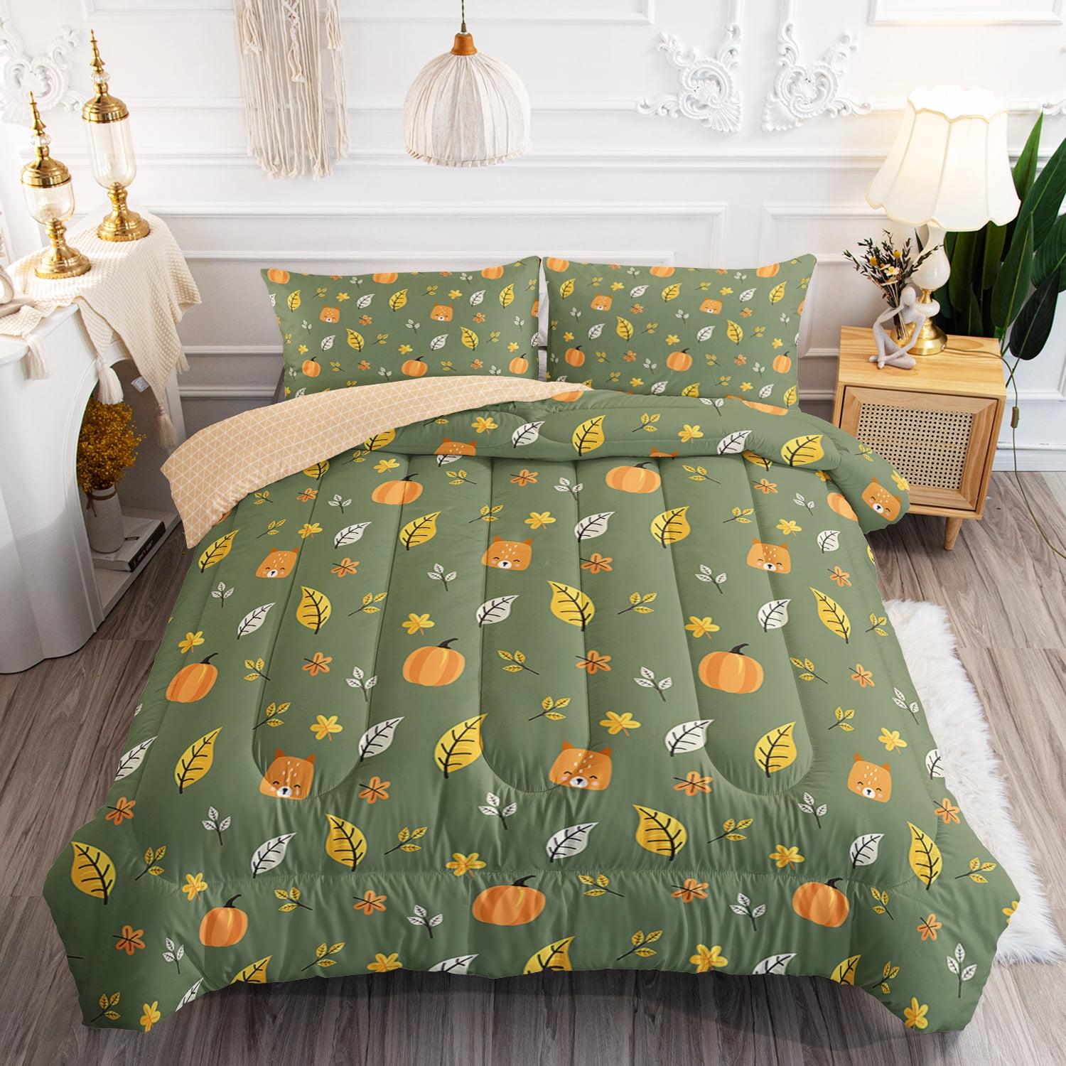 Hosima 3-Piece 3D Digital Printed Polyester Comforter With Multiple ...