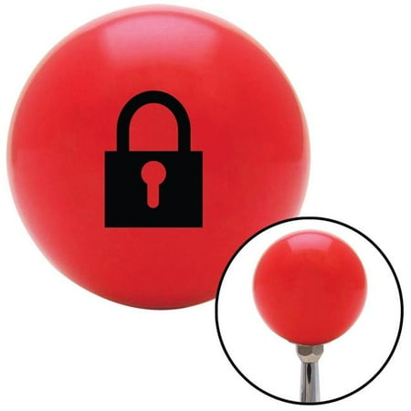 Black Lock Symbol Red Shift Knob with M16 x 1.5 Insert Shifter Auto ...