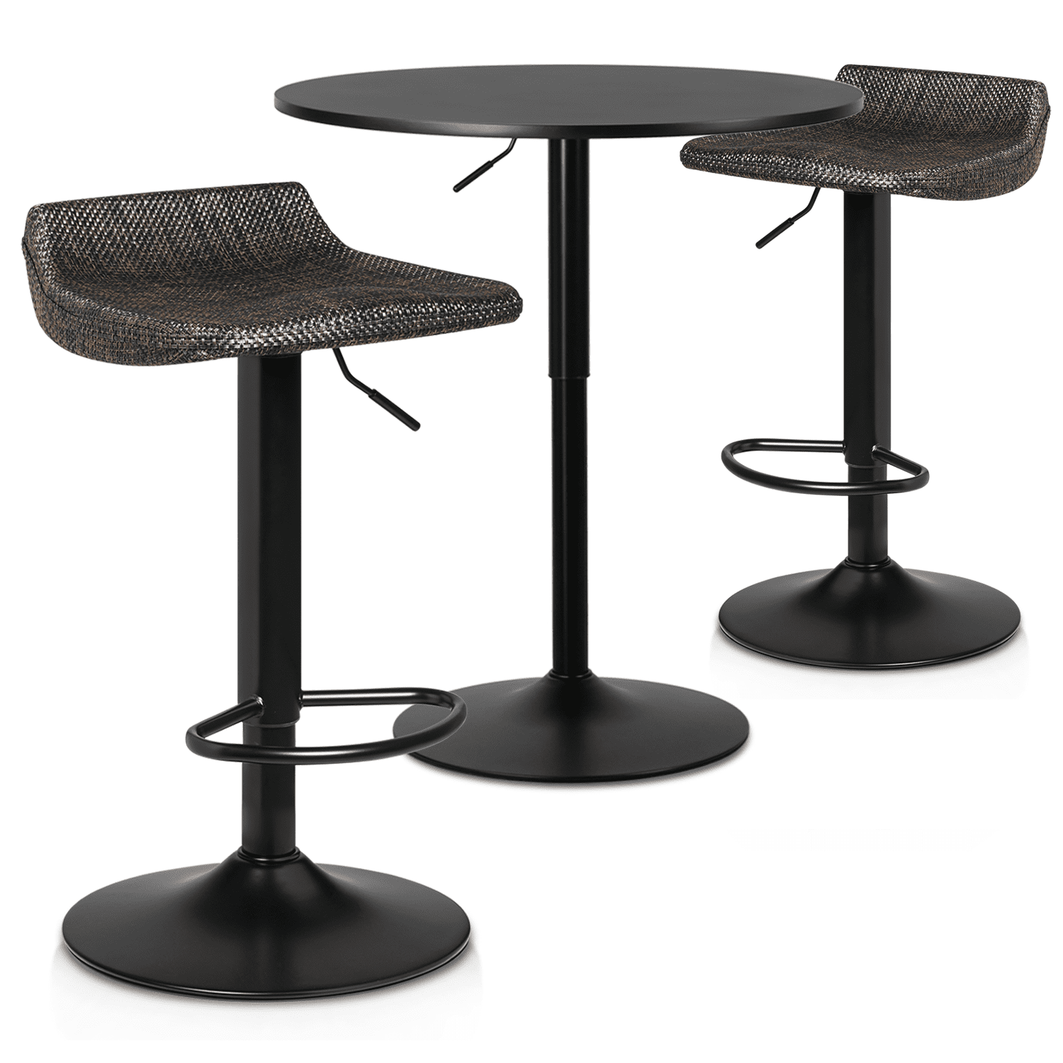 Magshion 3 Pieces Bar Table and Chair Set, 31.5" Adjustable-Heigh Pub ...