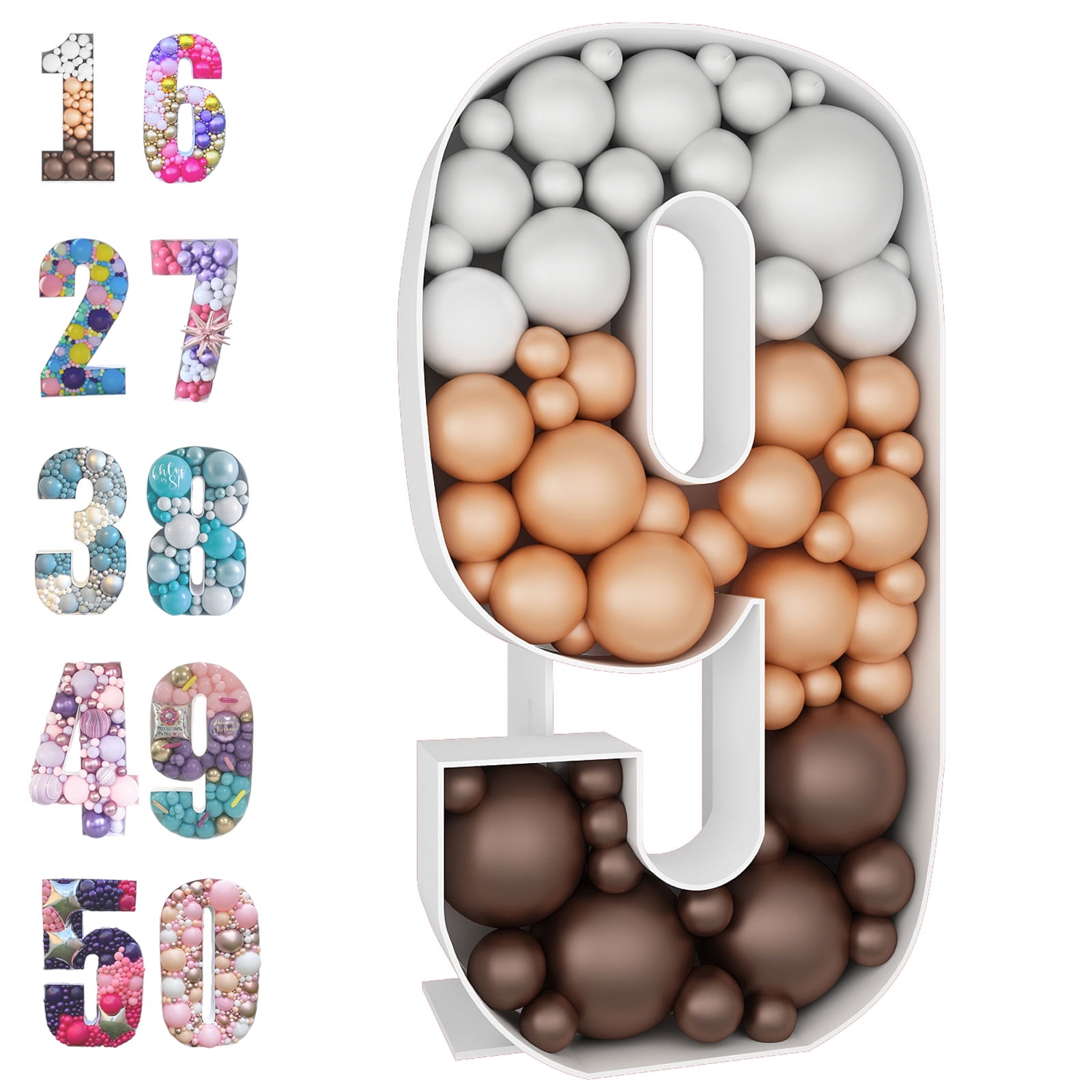 4ft Mosaic Balloon Frame Number 9, Marquee Pre-Cut Thick KT Board ...