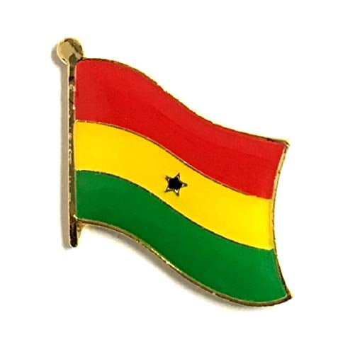 Box of 12 Ghana Single Flag Lapel Pins, Ghana Single Flag Pin Badges ...
