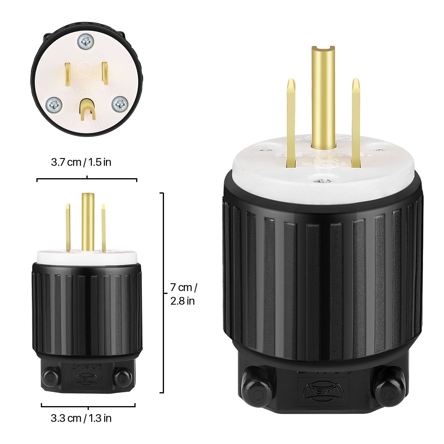 125 Volt Heavy Duty Industrial Grade Male Extension Cord Ends ENERLITES ... 125 Volt Heavy Duty Industrial Grade Male Extension Cord Ends ENERLITES ...