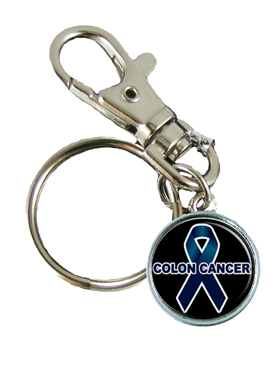 Colon Cancer Awareness Keychain Support Silver Plated Jewelry Key Chain ...