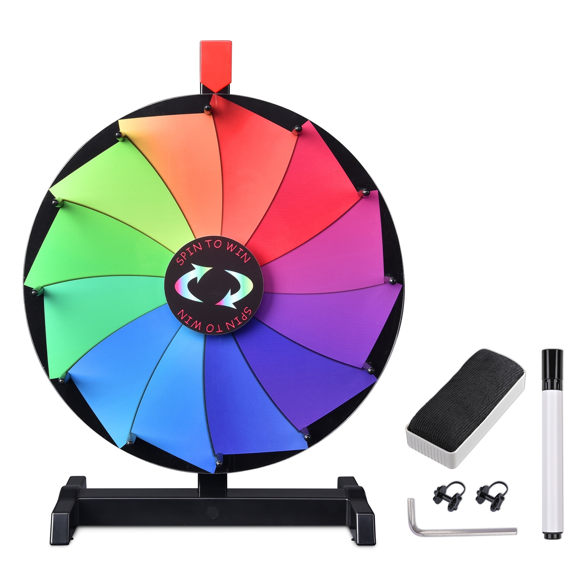 WinSpin 15" Tabletop Color Prize Wheel 12 Slots Editable Fortune ...