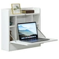 Wall Mount Folding Laptop Writing Computer or Makeup Desk with Storage ...