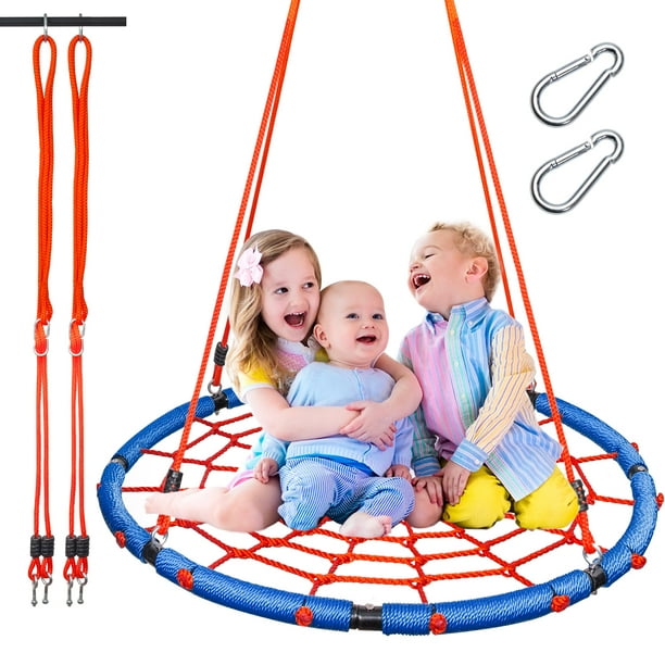 Pawoopawoo 40" Spider Web Swing with 4 Ropes Adjustable from 55" to 102 ...