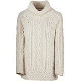 Irish Aran Cable Knitted Sweater 100% Premium Merino Wool Chunky Vented ...