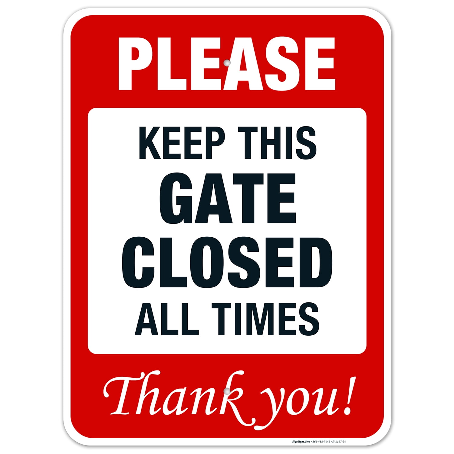 Please Keep Gate Closed Sign, - Walmart.com