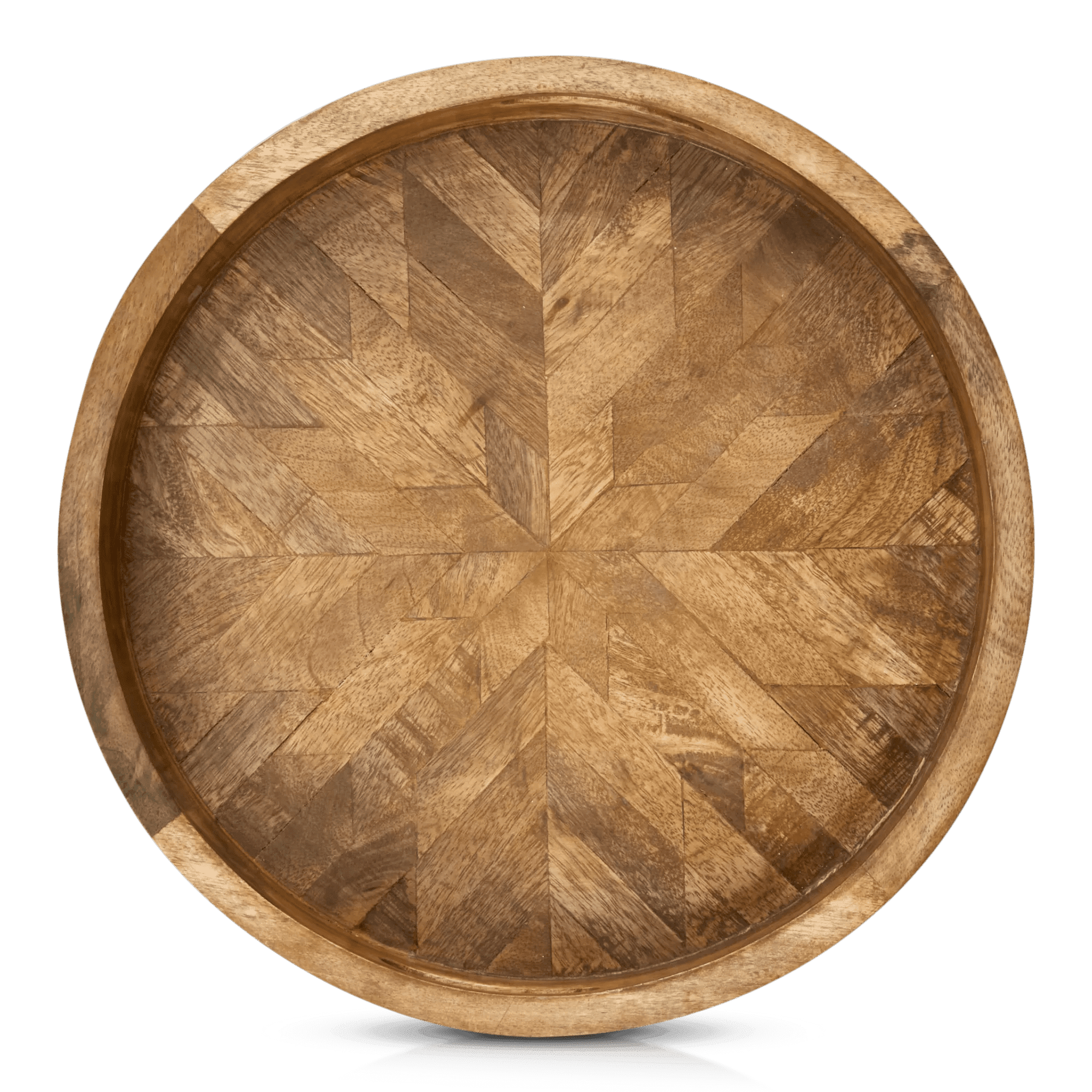 Click here for Bouclair Natural Round Mango Wood Tray 2 In (5 Cm) prices