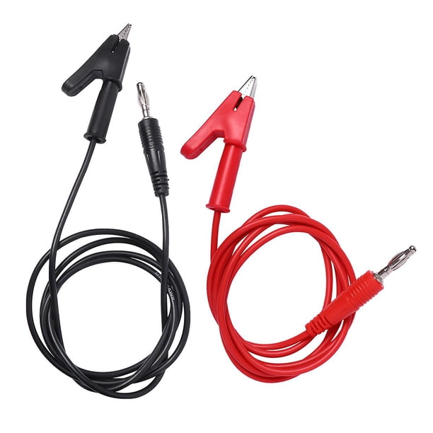 2pcs Test Line Copper Banana Plug To Crocodile Alligator Clip Test ...