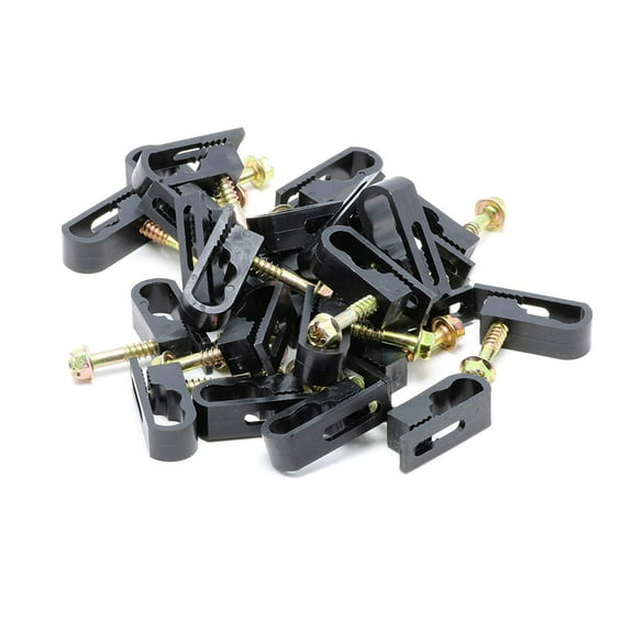 Steren Single Coaxial "Grip-Clip" Cable Clip with Screws - Black 200 ...