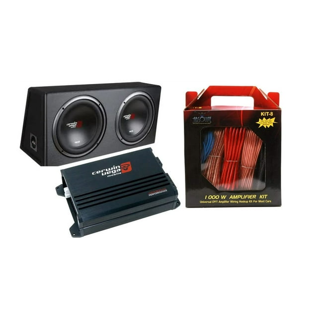 Cerwin-Vega XED Series 300W Mono Amplifier with 12" Dual Loaded Slot Vented Enclosure and ...