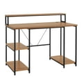 Mainstays 47" Computer Desk with Storage Shelves, Walnut Finish ...