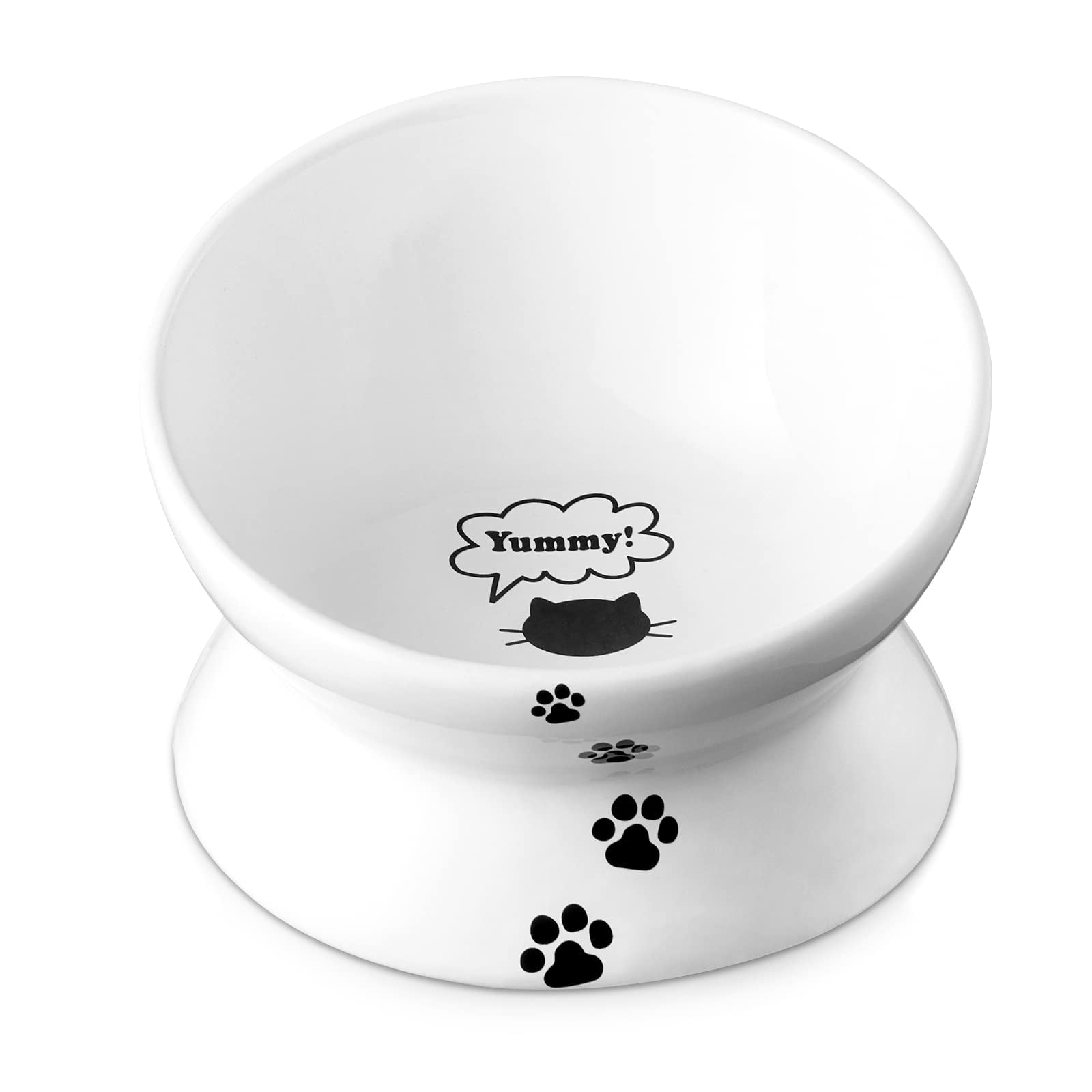 FOAUUH Cat Bowl Anti Vomiting, Raised Cat Food Bowls, Tilted Elevated ...