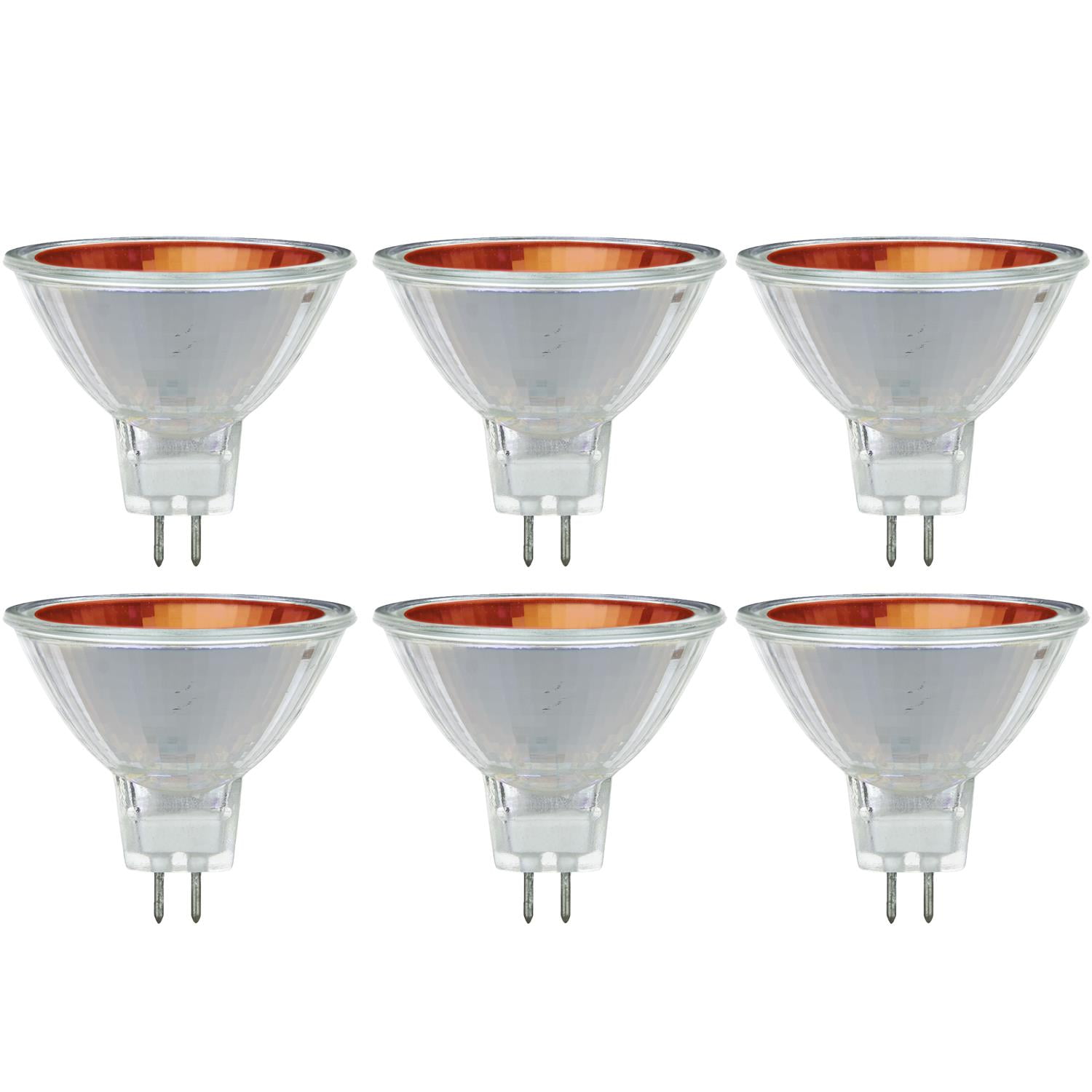 6 Pack Sunlite 50 Watt, 12° Narrow Spot, Colored MR16 Mini Reflector ...