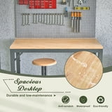 LZBEITEM 48" Adjustable Workbench, Rubber Wood Top Heavy-Duty ...