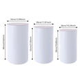 3PCS Acrylic Pedestal Stands for Wedding Party, White Round Cylinder ...