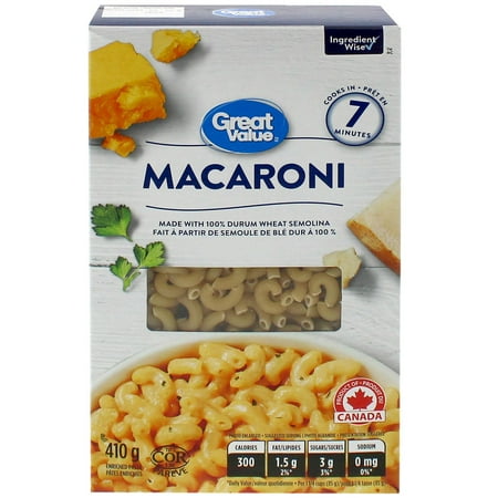 Great Value Macaroni, 410 G - Walmart.ca