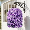 Artificial Pansy Flowers Light Purple 4Pcs with Basket for Outdoor ...