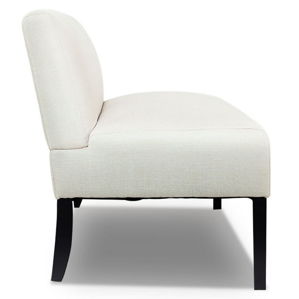 Costway Armless Loveseat Sofa Fabric Settee Bench Bed Chair Wooden Leg Living Room Walmart