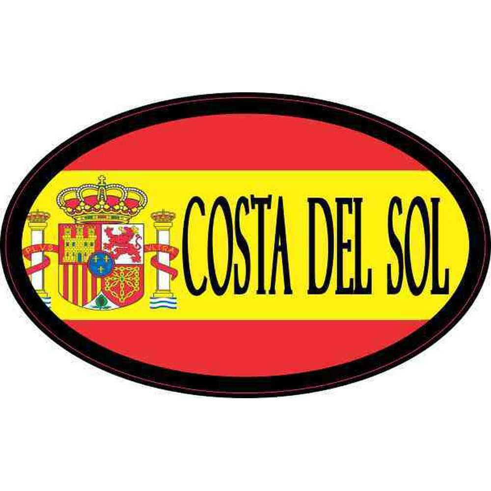 4in x 2.5in Flag Oval Costa Del Sol Sticker - Walmart.com - Walmart.com