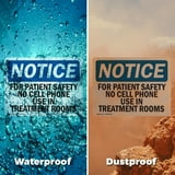 (2 Pack) For Patient Safety No Cell Phone Use In OSHA Notice Sign ...