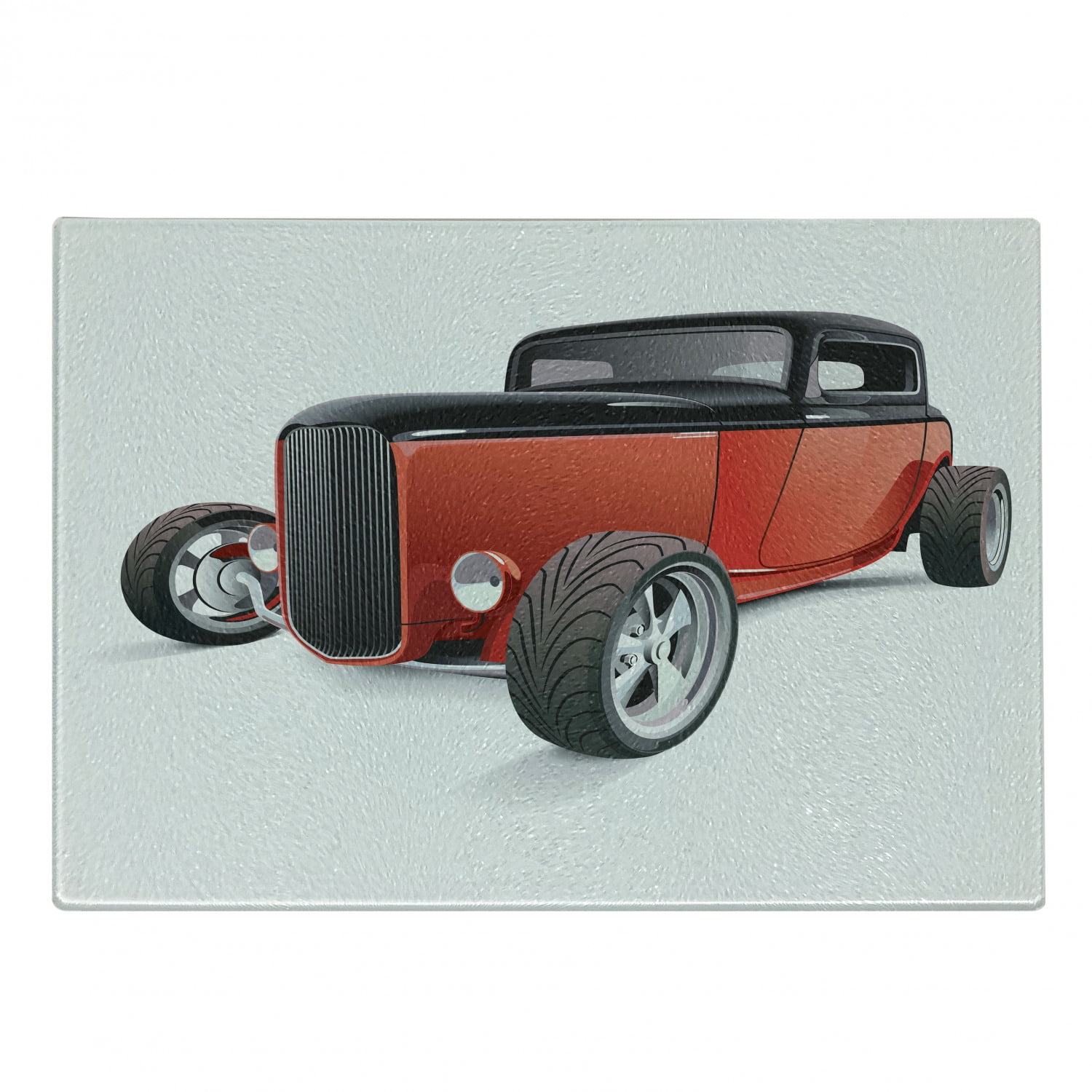 Cars Cutting Board, Nostalgia Red Hot Rod American Culture Retro ...