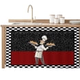 Abstract Cabinet Curtains 28" W x 51" L Cartoon Style Chef Bread White ...