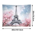 Chilfamy Paris Tower Pink Flowers Blue Sky Polyester Wall Tapestry Anti ...