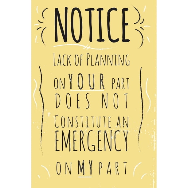 Lack of Planning 12"x8" Tin Funny Sign Office Wall Art Cubicle Decor ...