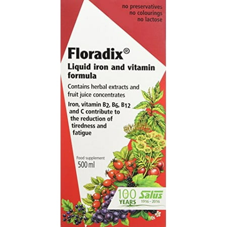 Salus Floradix Liquid Iron and Vitamins | Herbal Iron Supplement for ...